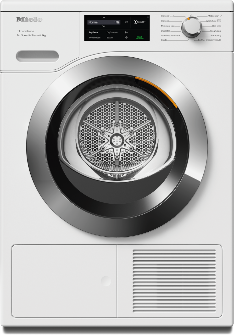 TEL785WP EcoSpeed&Steam&9kg Miele T1 heat-pump dryer - Thain Appliances